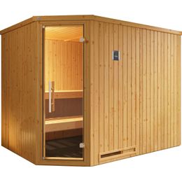 Sauna Weka "Varberg", beige (natur), Bio-Ofen, externe Steuerung, 7,5 kW, Saunen, 7,5 kW Bio-Ofen mit digitaler Steuerung