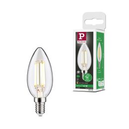 Paulmann LED-Leuchtmittel "Eco-Line Filament 230V LED Kerze E14 1er-Set 525lm 2,5W 3000K Klar", Energieeffizienz: A (A-G), transparent, L:9,8cm &Oslash;:3,5cm, Leuchtmittel