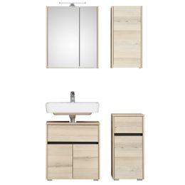 Badmöbel-Set SAPHIR "Quickset 393", beige (polar pinie quer nb), Kastenmöbel-Sets