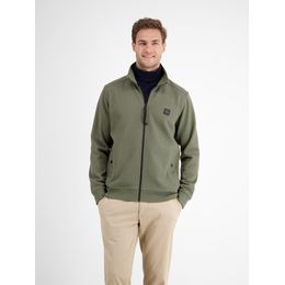 Sweatjacke Lerros, Herren, Gr. L, nordic olive, Sweatware, Obermaterial: 83% Baumwolle, 16% Polyester, 1% Elasthan, unifarben, normal hüftbedeckend, Rundhals, Flachstrickbündchen, Sweatjacken, mit Stehkragen und Reißverschluss