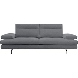 3,5-Sitzer Calia italia "Toby Wing, italienisches Designsofa, super bequem, Megasofa", grau (grigio quebec), B:228cm H:90cm T:113cm, Synthetische Faser (100% Polyester), Sofas, inkl. Sitztiefenverstellung und Armteilfunktion, F&uuml;&szlig;e in Schwarz matt