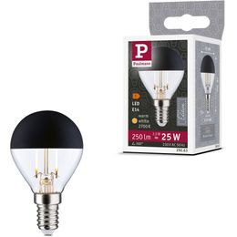 Paulmann LED-Leuchtmittel "LED Tropfen Kopfspiegel 250lm E14 2700K 2,5W 230V schwarz matt", Energieeffizienz: F (A-G), schwarz, L:7,8cm &Oslash;:4,5cm, Leuchtmittel