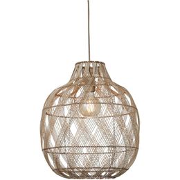 GOOD & MOJO Hängeleuchte "MENDOZA", beige (natur), 1, Ø 40cm H: 253cm, Leuchten