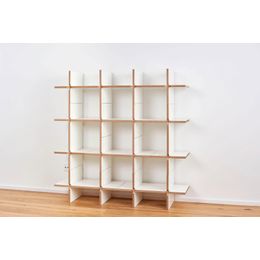 Mehrzweckregal Tojo "solo Modul 8", weiß, B:140cm H:140cm T:32cm, MDF, Regale, Mehrzweckregal Standregal, Ohne Werkzeug zu montieren, Breite/Höhe 140 cm