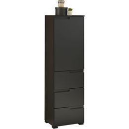 Midischrank BASIC BY BALCULINA "Spice, Badezimmerschrank BxTxH 40x134x32 cm", schwarz (schwarz matt), B:40cm H:134cm T:32cm, Holzwerkstoff, Schränke, Breite 40 cm, Griffmulden