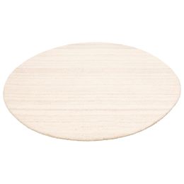 Wollteppich my home "Tarik" Gr. 9, beige (natur), H:18mm &Oslash;:150cm, Wolle, Teppiche, reine Wolle, Berber Optik, meliert, handgetuftet
