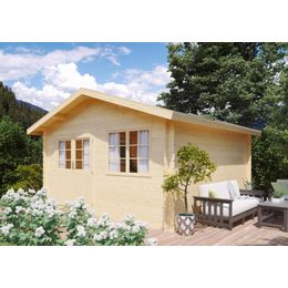 Gartenhaus Kiehn-Holz "Gipsberg 2", beige (naturbelassen), Fußboden im Gartenhaus, ohne Dacheindeckung, Holzwerkstoff, Gartenhäuser