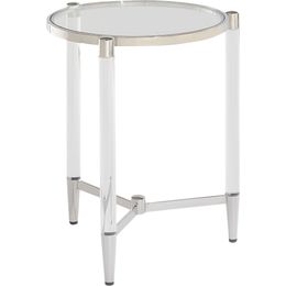 Beistelltisch LEONIQUE "Beistelltisch Marilyn", transparent (transparent, transparent, transparent), B:51cm H:61cm T:51cm, Tische, Beistelltisch, rund, Glas, Acryl/Edelstahl, Sicherheitsglas, 51x61