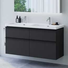 evineo ineo4 Unterschrank B: 128 cm, 4 Ausz&uuml;ge, mit Griff, f&uuml;r Villeroy & Boch Subway 3.0 Doppelwaschtisch,, BE0812BM,