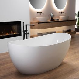rivea Malie freistehende Badewanne L: 158 B: 77 H: 63 cm, mit pflegeleichter Oberfl&auml;che, BR0559WH,