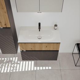 Burgbad Fiumo 2.0 Schrank mit Waschtisch, 2 Ausz&uuml;ge, SHHC082F6925FOT57C0001G0200,
