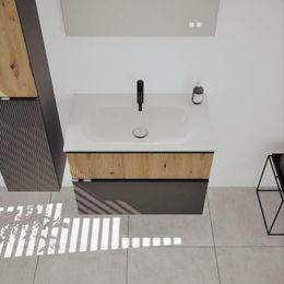 Burgbad Fiumo 2.0 Schrank mit Waschtisch, 2 Ausz&uuml;ge, SHHB082F6925FOT57C0001G0200,