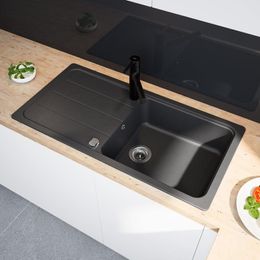 evineo line 100 K&uuml;chensp&uuml;le mit seitlicher Ablage B: 100 T: 50 cm, FOD100LAN,