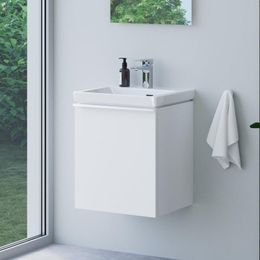 evineo ineo4 Unterschrank B: 48 cm, 1 T&uuml;r links, mit Griff, f&uuml;r Villeroy & Boch Subway 3.0 Handwaschbecken,, BE0806WM,