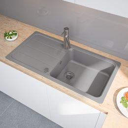 evineo line 100 K&uuml;chensp&uuml;le mit seitlicher Ablage B: 100 T: 50 cm, FOD100LGR,