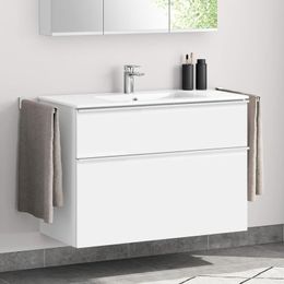 evineo ineo4 Unterschrank B: 100 cm, 2 Ausz&uuml;ge, mit Griff, f&uuml;r evineo ineo Waschtisch,, BE0202WM,