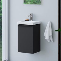 evineo ineo4 Unterschrank B: 35 cm, 1 T&uuml;r links, mit Griff, f&uuml;r Villeroy & Boch Subway 3.0 Handwaschbecken,, BE0804BM,