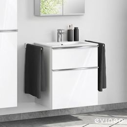 evineo ineo4 Unterschrank B: 61 cm, 2 Ausz&uuml;ge, mit Griff, f&uuml;r Duravit ME by Starck Waschtisch,, BE0265WH,