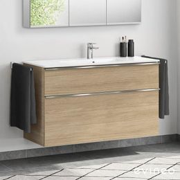evineo ineo4 Unterschrank B: 121 cm, 2 Ausz&uuml;ge, mit Griff, f&uuml;r Duravit ME by Starck Waschtisch,, BE0268OA,