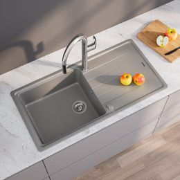 evineo line 350 K&uuml;chensp&uuml;le mit seitlicher Ablage B: 100 T: 50 cm, ELD100LGR,