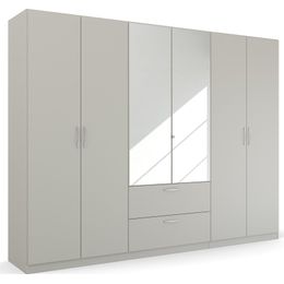 Drehtürenschrank Rauch "Pure by Quadra Spin", grau (seidengrau), B:271cm H:210cm T:54cm, Holzwerkstoff, Schränke