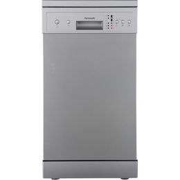 Hanseatic Standgeschirrspüler "HG4585E97636S", Energieeffizienz: E (A-G), silber (silberfarben), B:44,8cm H:84,5cm T:60cm, Geschirrspüler, Topseller