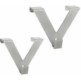 Gardinenhaken GOOD LIFE "Riva" Gr. 1, silber (silberfarben), B:6,5cm H:8cm, Metall, Gardinenbefestigungen, V-Haken, zum Aufsetzen auf Fenster- und Türrahmen
