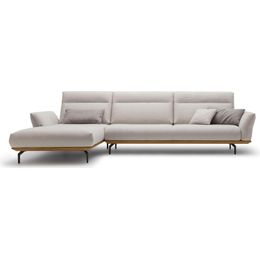 Ecksofa "CR.460 Designsofa mit erstklassigem Sitzkomfort", grau (seidengrau 044, 12), B:338cm H:103cm T:183cm, Chenille COCO (72% Polyester 15% Baumwolle 13% Polyacryl), CREATION BY ROLF BENZ, Sofas, Ecksofa, Sockel in Nussbaum, Winkelf&uuml;&szlig;e in Umbragrau, Breite 338 cm