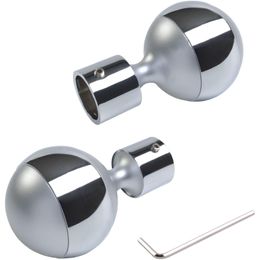 Gardinenstangen-Endst&uuml;ck Liedeco "Power", grau (chromfarben), &Oslash;:2cm, Gardinenstangenendst&uuml;cke, Gardinenstangen-Endst&uuml;ck, f&uuml;r Gardinenstangen &Oslash; 20 mm