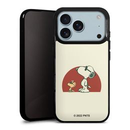 DeinDesign iPhone 17 Pro Handy Silikon H&uuml;lle Case schwarz Handyh&uuml;lle Snoopy Official Licensed Product Kindheit