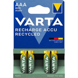 Varta Akku, wiederaufladbar, AAA, 800 mAh, VE 4 Stk, ab 10 VE