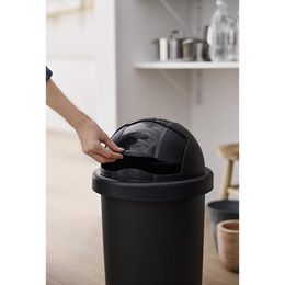 rothopro Abfalleimer Roll Bob, Volumen 30 l, ab 2 Stk, schwarz, mit Deckel