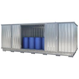 LaCont Gefahrstoff-Lagercontainer f&uuml;r gew&auml;ssergef&auml;hrdende Medien, Au&szlig;en-HxBxT 2385 x 6075 x 2875 mm, verzinkt