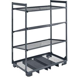 eurokraft pro Mobiles Kanban-Regal, LxBxH 1280 x 810 x 1705 mm, Tragf&auml;higkeit 500 kg, ab 2 Stk