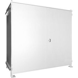 eurokraft pro Gefahrstoff-Regalcontainer, Kapazität 16 x 200-l-Fässer, grauweiß