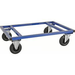 Kongamek Paletten-Fahrgestell KM217, LxBxH 1200 x 800 x 305 mm, blau, 2 Lenk- und 2 Bockrollen, ab 5 Stk