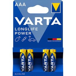 Varta LONGLIFE Power Batterie, Baugröße AAA, VE 4 Stk, ab 10 VE