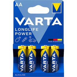 Varta LONGLIFE Power Batterie, Baugröße AA, VE 4 Stk, ab 20 VE