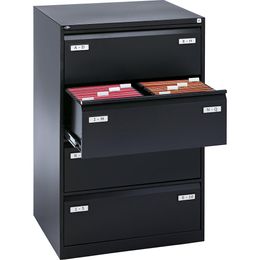 Bisley H&auml;ngeregistraturschrank LIGHT, 2-bahnig, 4 Sch&uuml;be, DIN A4 quer, tiefschwarz, ab 2 Stk