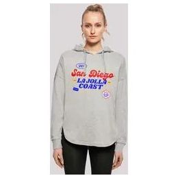 Kapuzenpullover F4NT4STIC "San Diego OVERSIZE HOODIE", Damen, Gr. XL, grau, Obermaterial: 100% Baumwolle, oversize, Pullover, Print