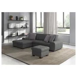 Sit & More Ecksofa SIT & MORE "Luxor L-Form", grau (steel), B:275cm H:82cm T:173cm, Luxus-Microfaser ALTARA NUBUCK (100% Polyester);Soft clean (98% Polyester, 2% Polyamid);Struktur fein (100% Polyester), Sofas, wahlweise mit Bettfunktion, Bettkasten und Kopfteilverstellung
