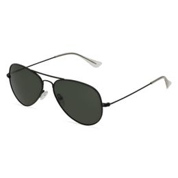 Fielmann BD 277 SUN CL | Unisex-Sonnenbrille | Fassung: Vollrand, Pilot, Edelstahl, Schwarz Glänzend | Glasfarbe: G15
