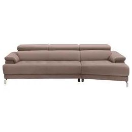 Ecksofa Egoitaliano "Soul, extravagantes Designsofa, Megasofa, super bequem, tolle Details", beige (safari), B:246cm H:99cm T:140cm, Leder »BULL« (echtes Rindsleder). Geschliffenes, pigmentiertes und behandeltes Rindsleder mit einer Dicke von 1, 3-1, 5 mm. Dieses Leder zeigt eine ziemlich weiche Hand mit einem halb undurchsichtigen Aussehen. Es handelt sich um ein geschütztes Leder. Eine leichte D