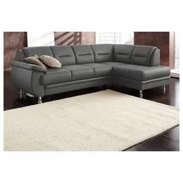 Sit & More Ecksofa SIT & MORE "Mailand L-Form, B: 250 cm", grau, B:250cm H:85cm T:164cm, Luxus-Kunstleder;Kunstleder Softlux;NaturLEDER (echtes Rindleder)/Korpus passendes Kunstleder Softlux;Luxus-Microfaser Altara Nubuck (100% Polyester), Sofas, optional Bettfunktion