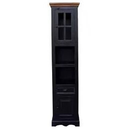 SIT-MÖBEL Badkommode SIT, schwarz (schwarz, honigfarbig), B:44cm H:188cm T:35cm, MDF, Massivholz, Sideboards, Shabby Chic, Vintage