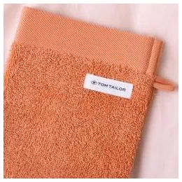 Waschhandschuh Tom Tailor HOME "Waschhandschuh COLOR BATH", rot (schwarz coral), B:16cm L:21cm, Frottier, Frottier, Handtücher
