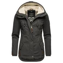 Winterjacke Marikoo "Bikoo", Damen, Gr. S (36), grau, Oberstoff: 100% Baumwolle, Futter: 100% Polyester, Wattierung: 100% Polyester, Ärmelfutter: 100% Polyester, figurumspielend hüftbedeckend, hoch geschlossener Ausschnitt, Ärmel ohne Ärmelschlitz Rippstrickbündchen, Jacken, sportliche Damen Outdoor Baumwolljacke mit Kapuze