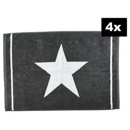 Badematte done. "DAILY SHAPES Star 4er-Set", grau (anthrazit), H:5mm, Baumwolle, Badematten, Badvorleger aus 100% Baumwolle, Jacquardgewebt