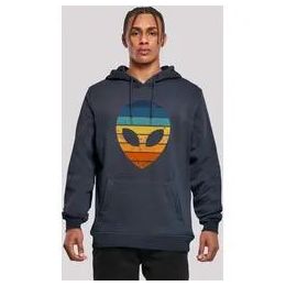 Kapuzenpullover F4NT4STIC "Alien Sonnenuntergang Retro", Herren, Gr. 5XL, blau (navy), Obermaterial: 65% Baumwolle, 35% Polyester, slim fit, Pullover, Premium Qualität