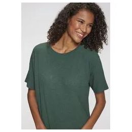 T-Shirt s.Oliver, Damen, Gr. 48/50, grün, meliert, Rippware, Obermaterial: 92% Viskose (LENZINGTM), 8% Elasthan, meliert, lässig geschnitten, Rundhals, Shirts, Aus weicher Rippqualität